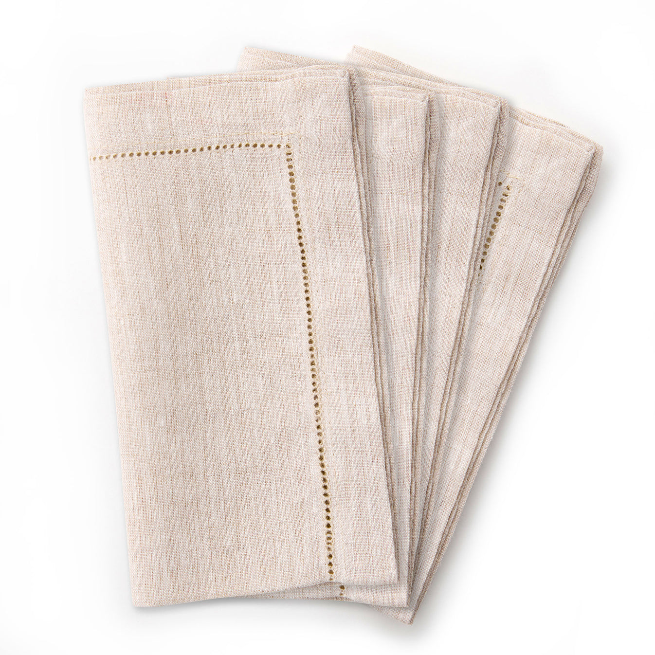 Set of 4 - Linen Hemstitched Napkins - Natural – Clio and Clover